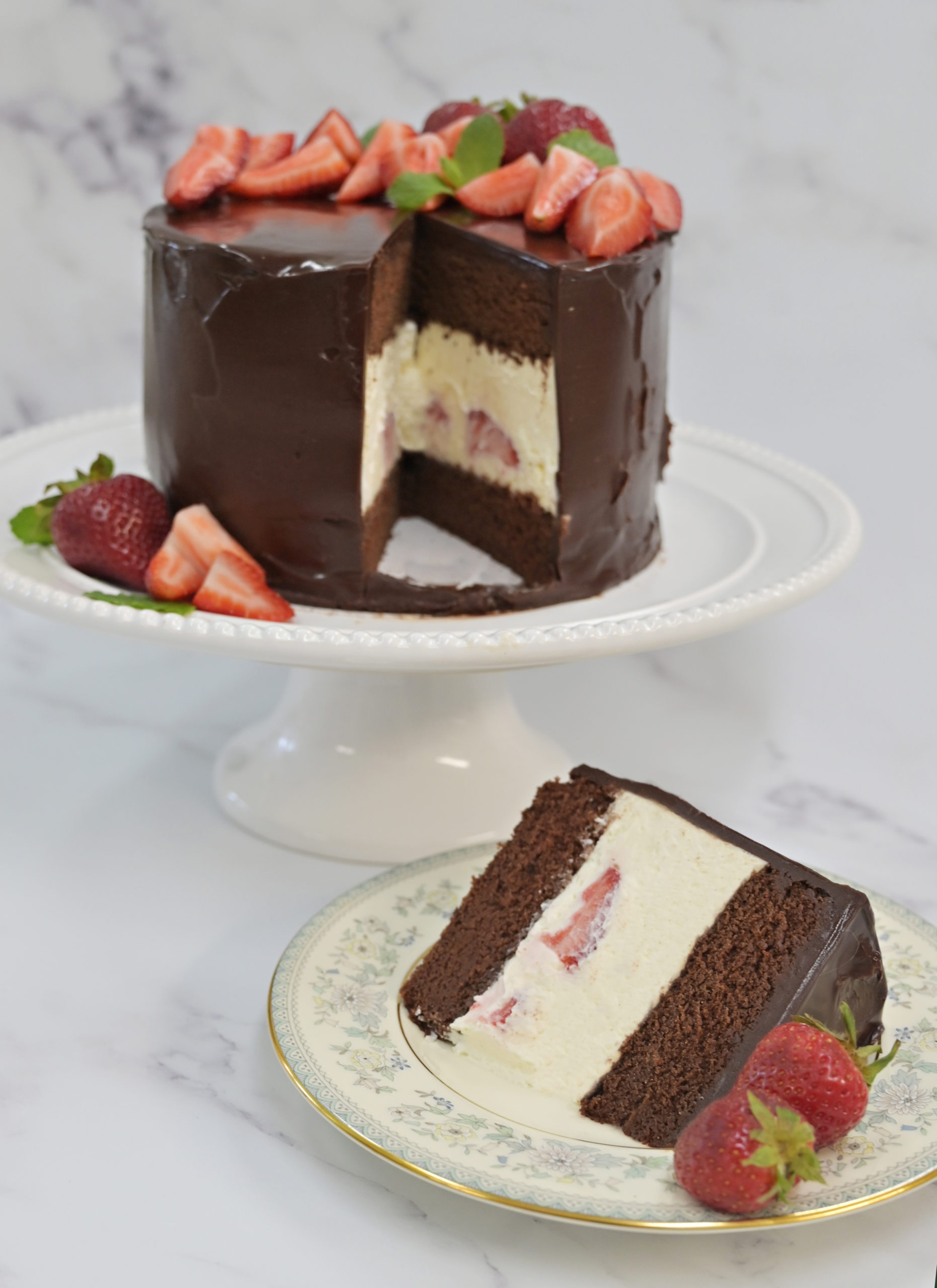 Chocolate Mousse Cake with Ganache & Berries Recipe